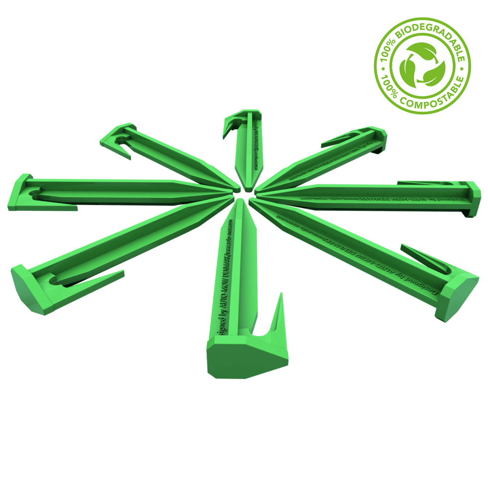 Auto-Mow launches environment friendly biodegradable pegs. - AM-Robots
